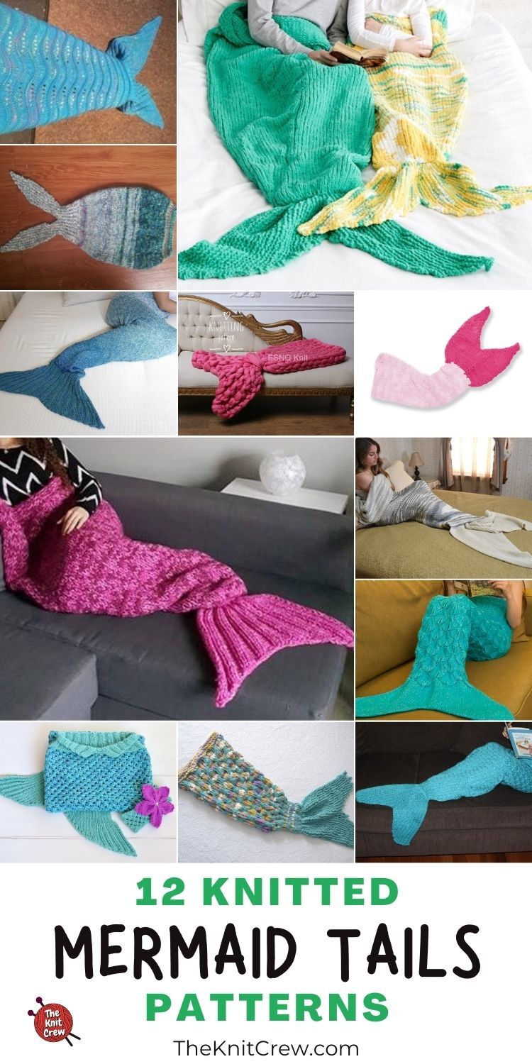 12 Knitted Mermaid Tail Patterns For Kids & Adults - The Knit Crew