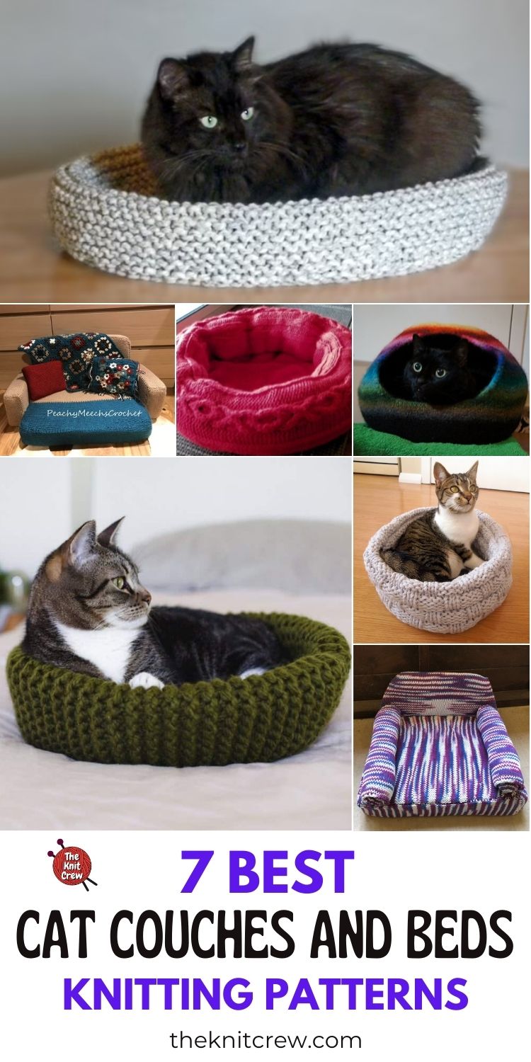 7 Best Knitted Cat Couch And Bed Patterns - The Knit Crew