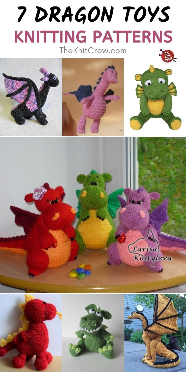 7 Knitted Dragon Toy Patterns - The Knit Crew
