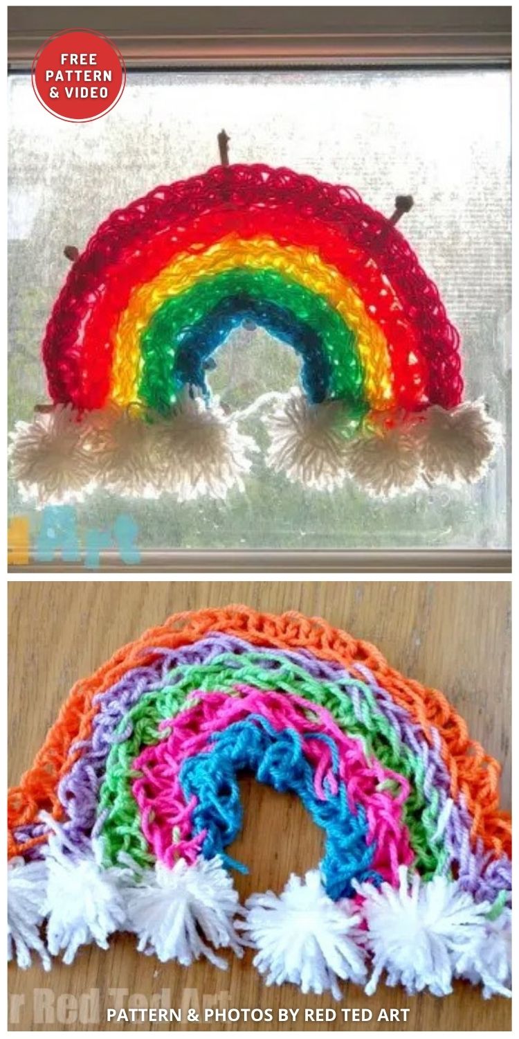 8 Free Rainbow Wall Hanging Knitting Patterns - The Knit Crew