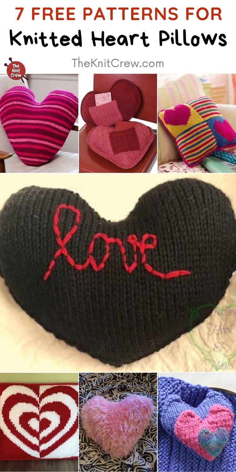 7 Free Knitted Heart Pillow Patterns For Valentine's Day - The Knit Crew