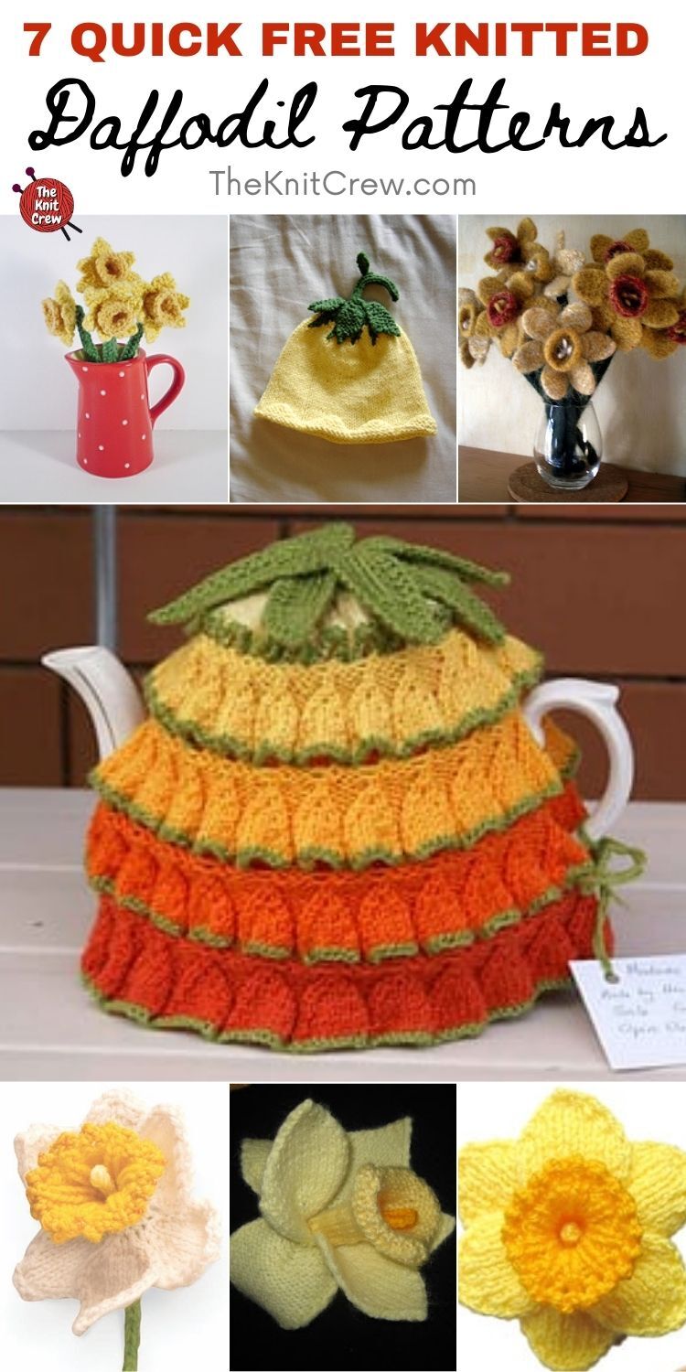 7 Quick Free Knitted Daffodil Pattern Ideas - The Knit Crew