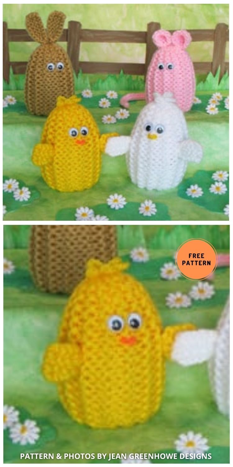 6 Cutest Free Animal Easter Egg Knitting Patterns - The Knit Crew