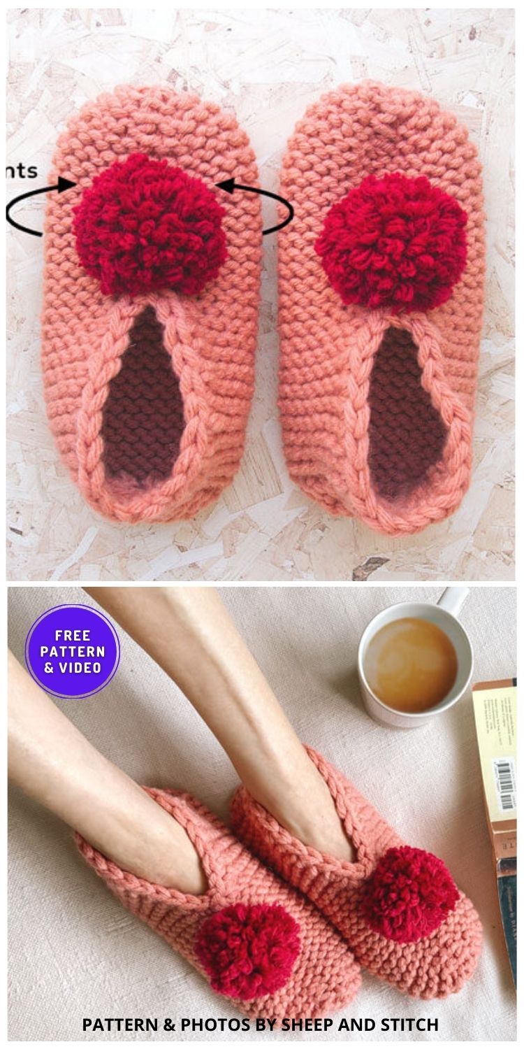 6 Free Cozy Knitted Slipper Patterns - The Knit Crew