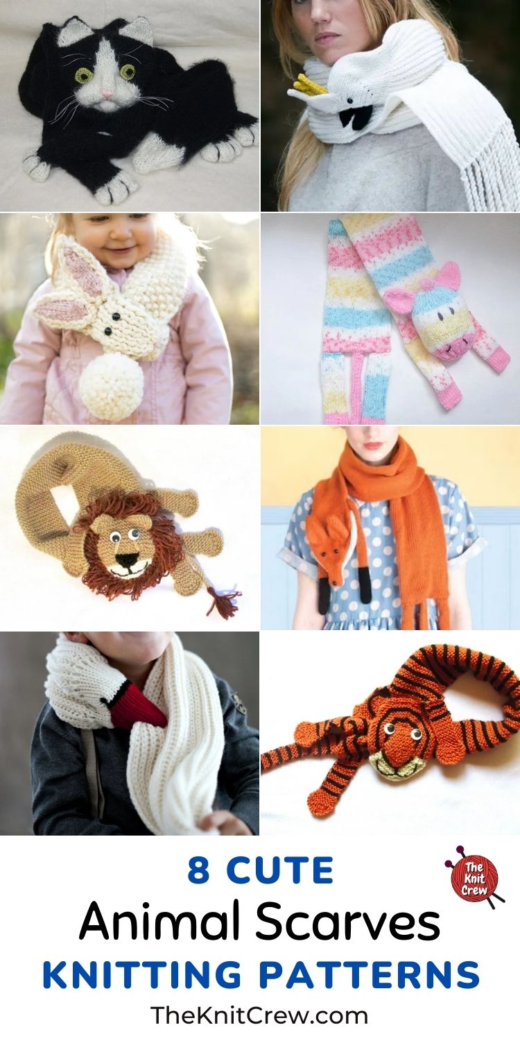 8 Cute Knitted Animal Scarf Patterns - The Knit Crew