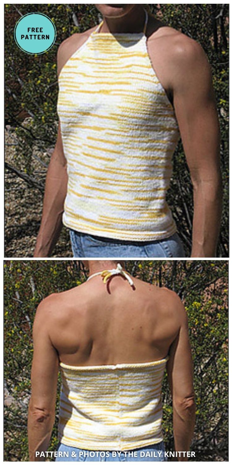 7 Knitted Halter Top Patterns For Summer - The Knit Crew