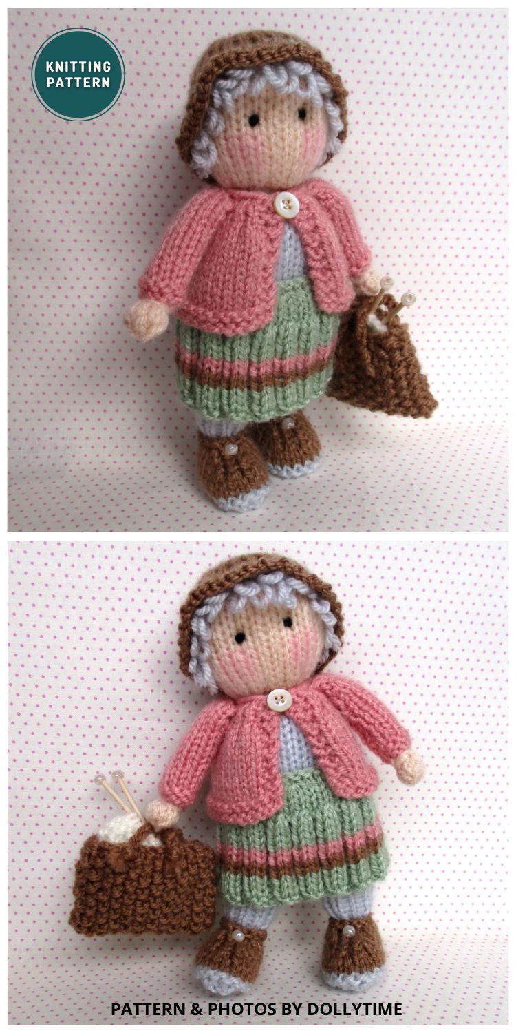 3 Knitted Grandma Doll Patterns - The Knit Crew
