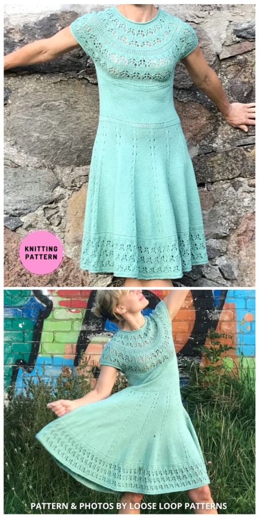 6 Beautiful Knitted Long Dress Patterns For Women - The Knit Crew