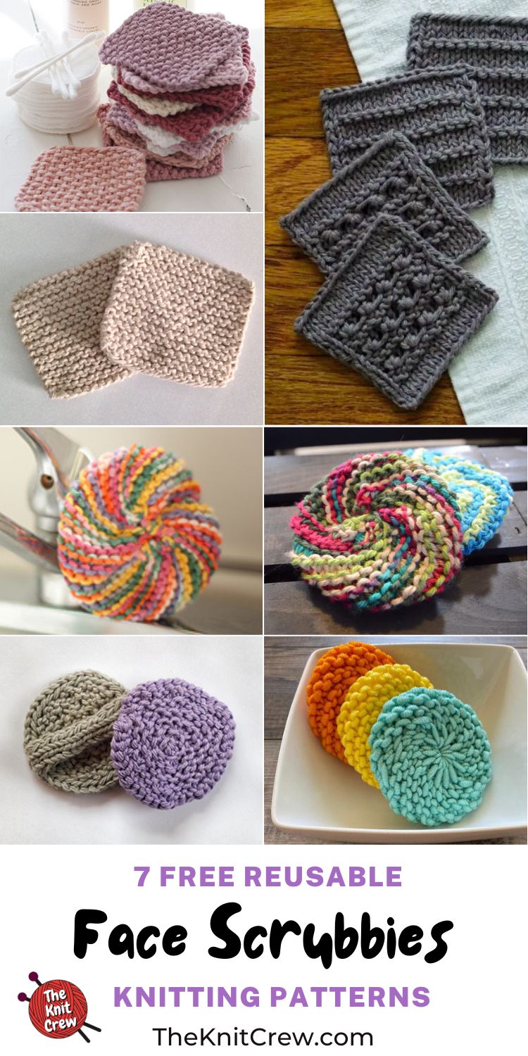 7 Free Knitted Reusable Face Scrubbie Patterns - The Knit Crew