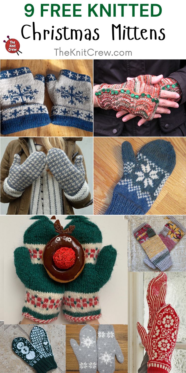 9 Free Knitted Christmas Mitten Patterns - The Knit Crew