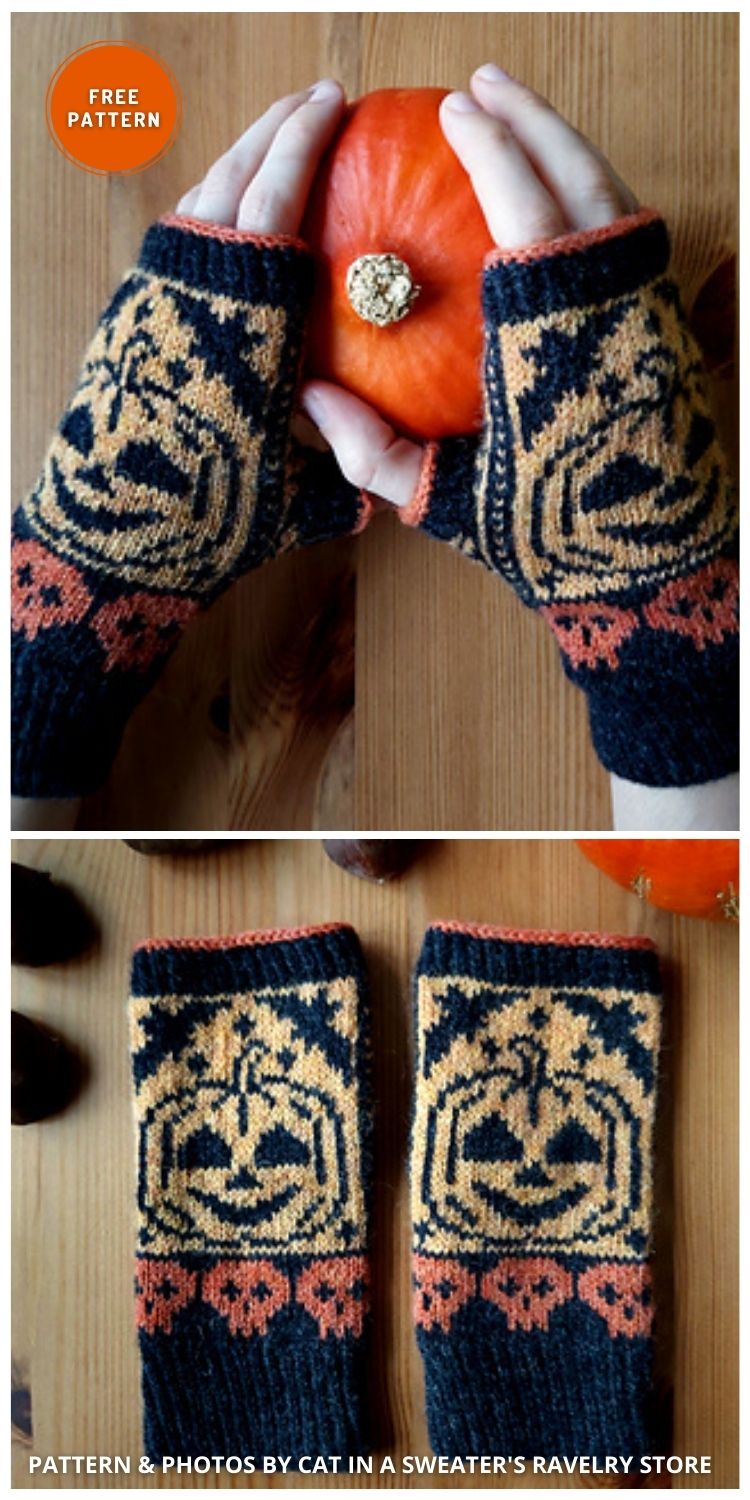 8 Creepy Knitted Halloween Mitten Patterns - The Knit Crew
