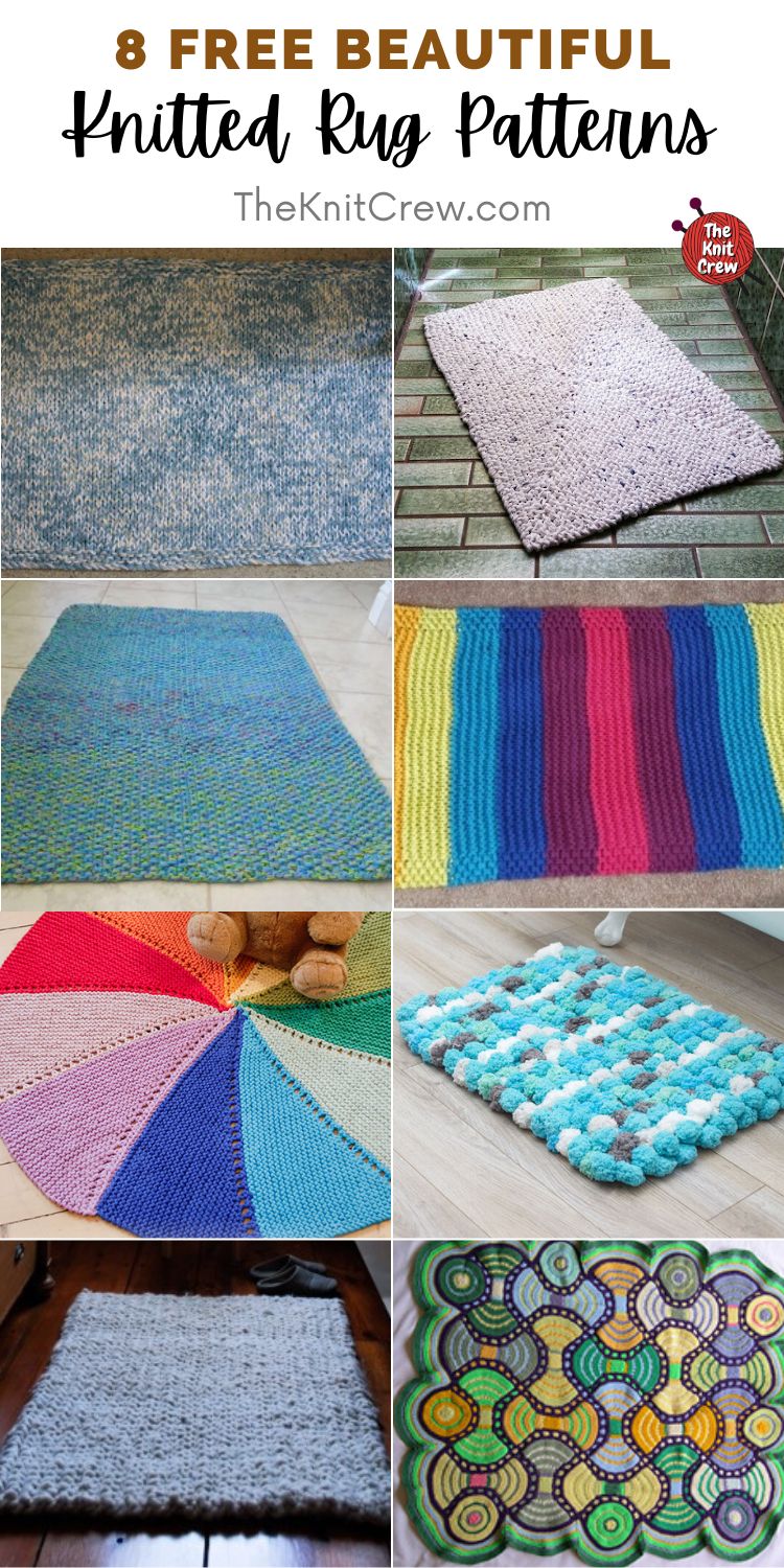 8 Free Beautiful Knitted Rug Patterns For Your Home - The Knit Crew