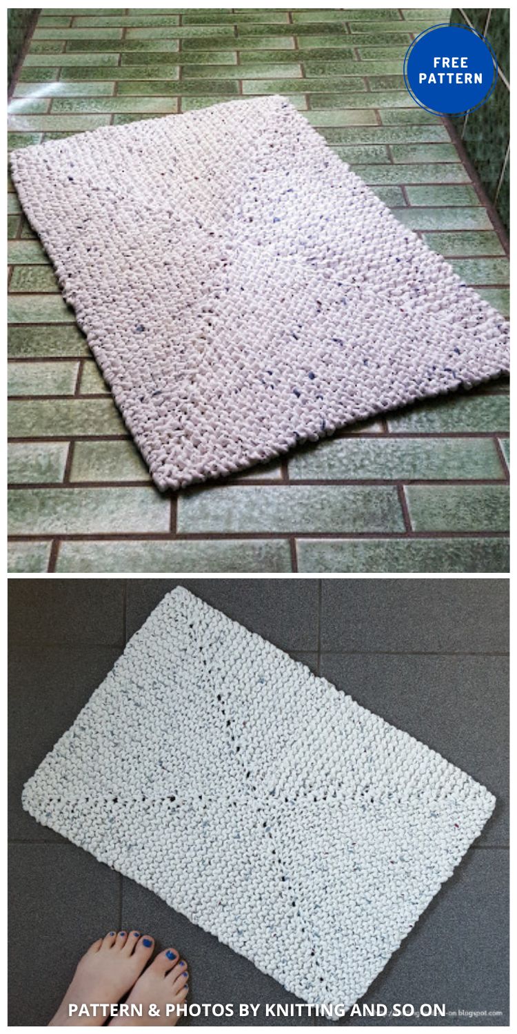 8 Free Beautiful Knitted Rug Patterns For Your Home - The Knit Crew