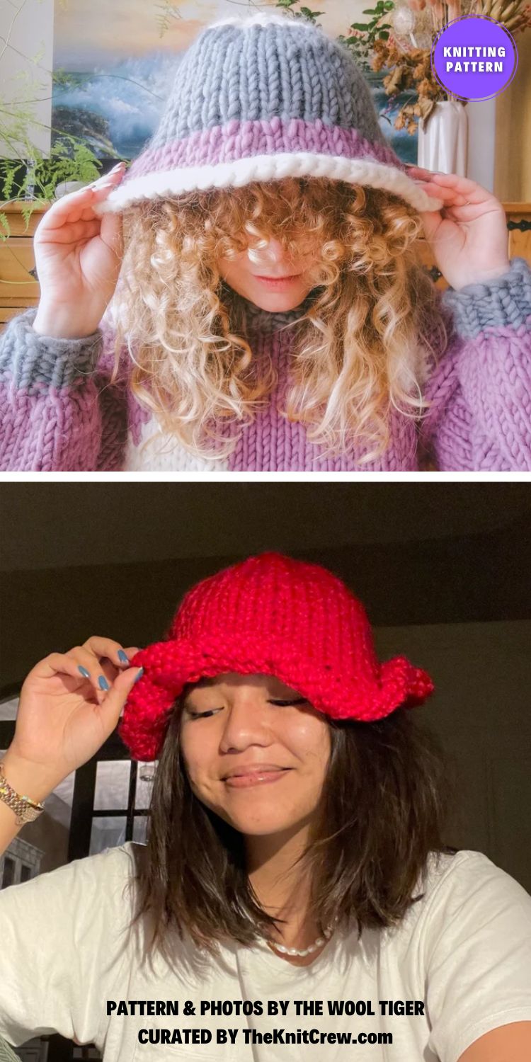 9 Knitted Bucket Hat Patterns For Women - The Knit Crew