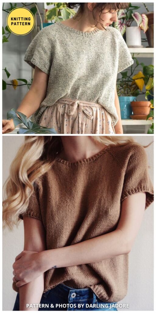 6 Fashionable Knitted Women's Tee Shirt Patterns - The Knit Crew