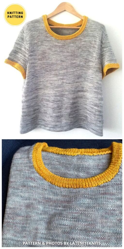 6 Fashionable Knitted Women's Tee Shirt Patterns - The Knit Crew