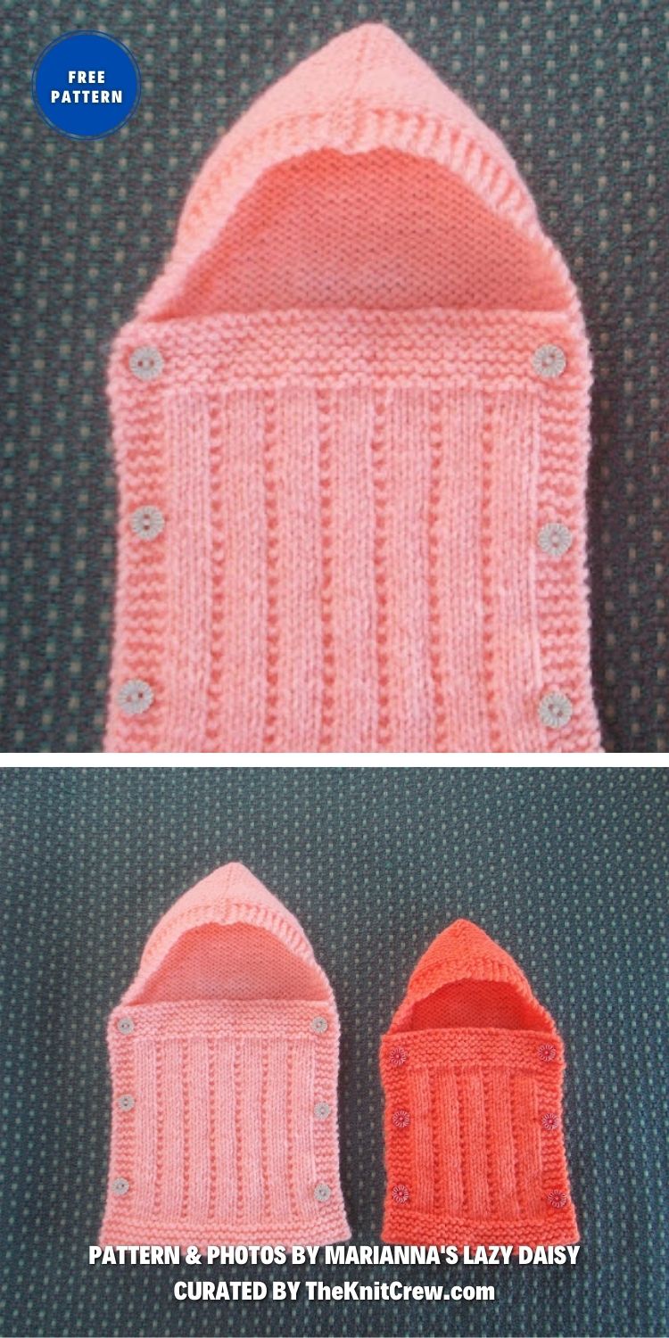 7 Free Knitted Baby Sleeping Bag Cocoon Patterns - The Knit Crew