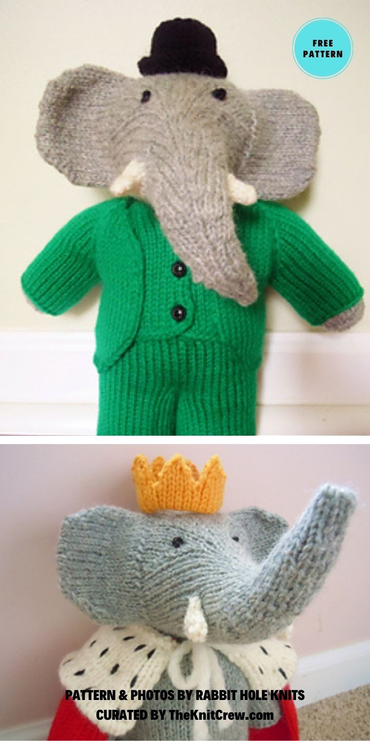 8 Free Knitted Elephant Toy Patterns For Kids - The Knit Crew