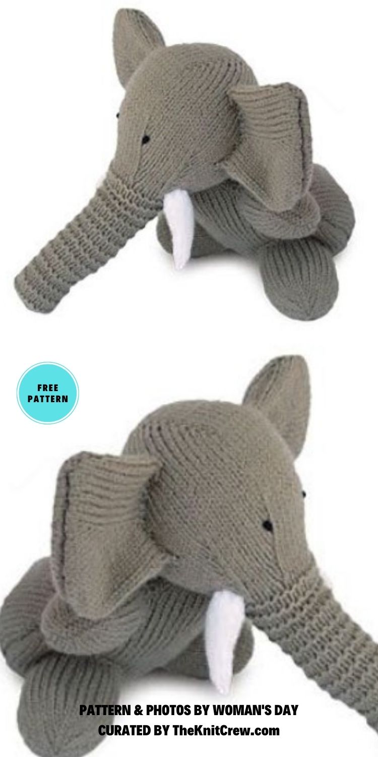 8 Free Knitted Elephant Toy Patterns For Kids - The Knit Crew