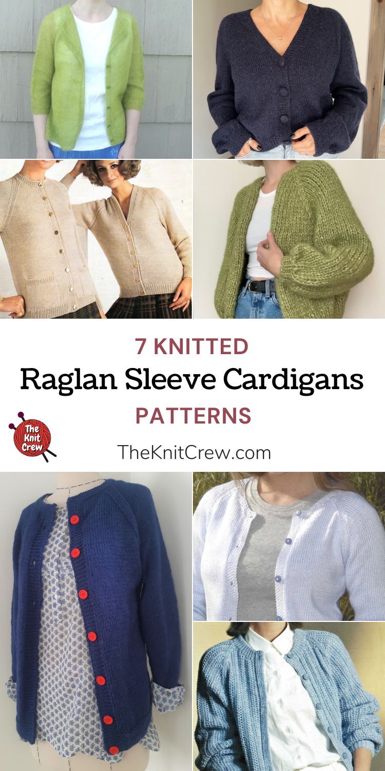 7 Knitted Raglan Sleeve Cardigan Patterns - The Knit Crew
