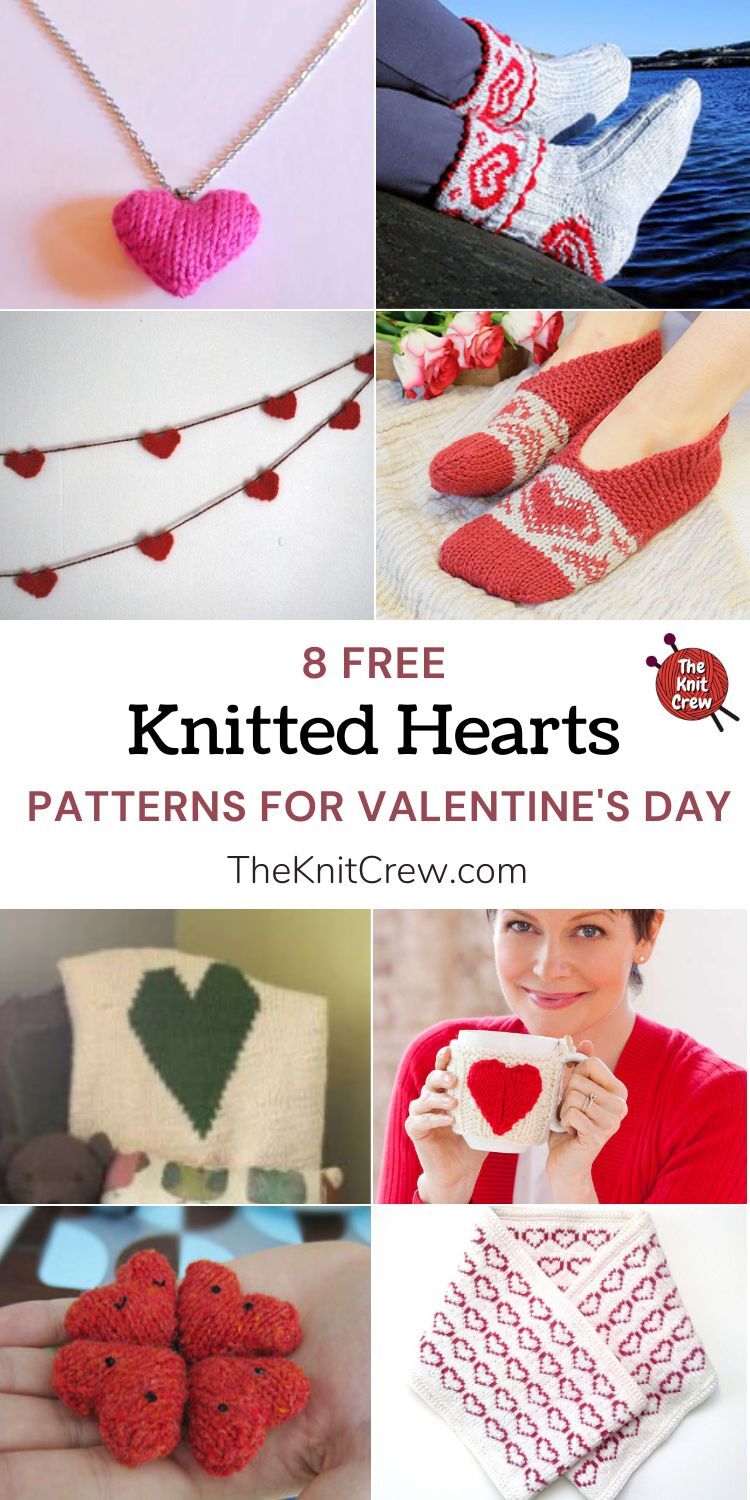 8 Free Knitted Heart Patterns For Valentine's Day - The Knit Crew