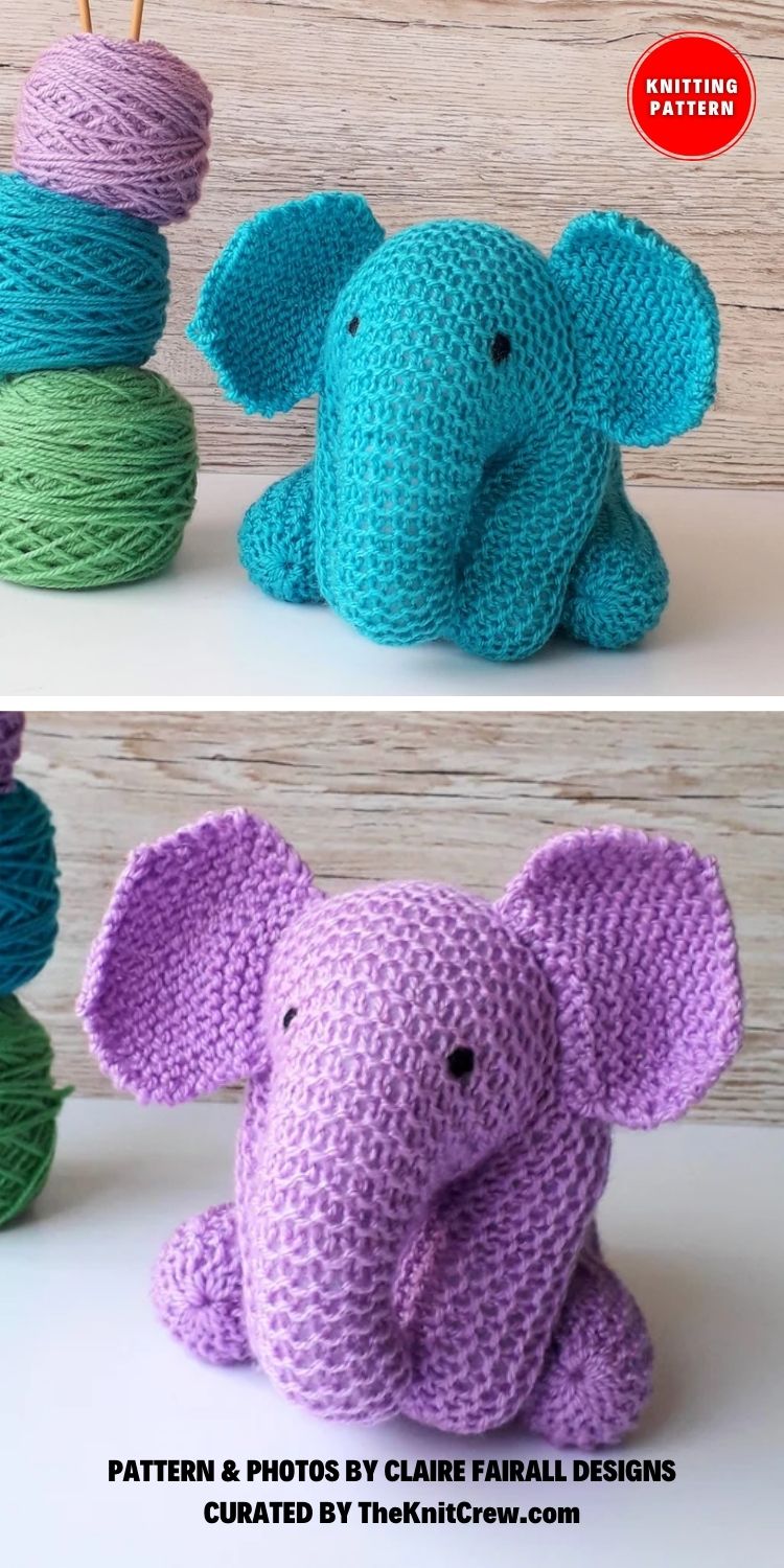 8 Cute Knitted Elephant Toy Patterns - The Knit Crew