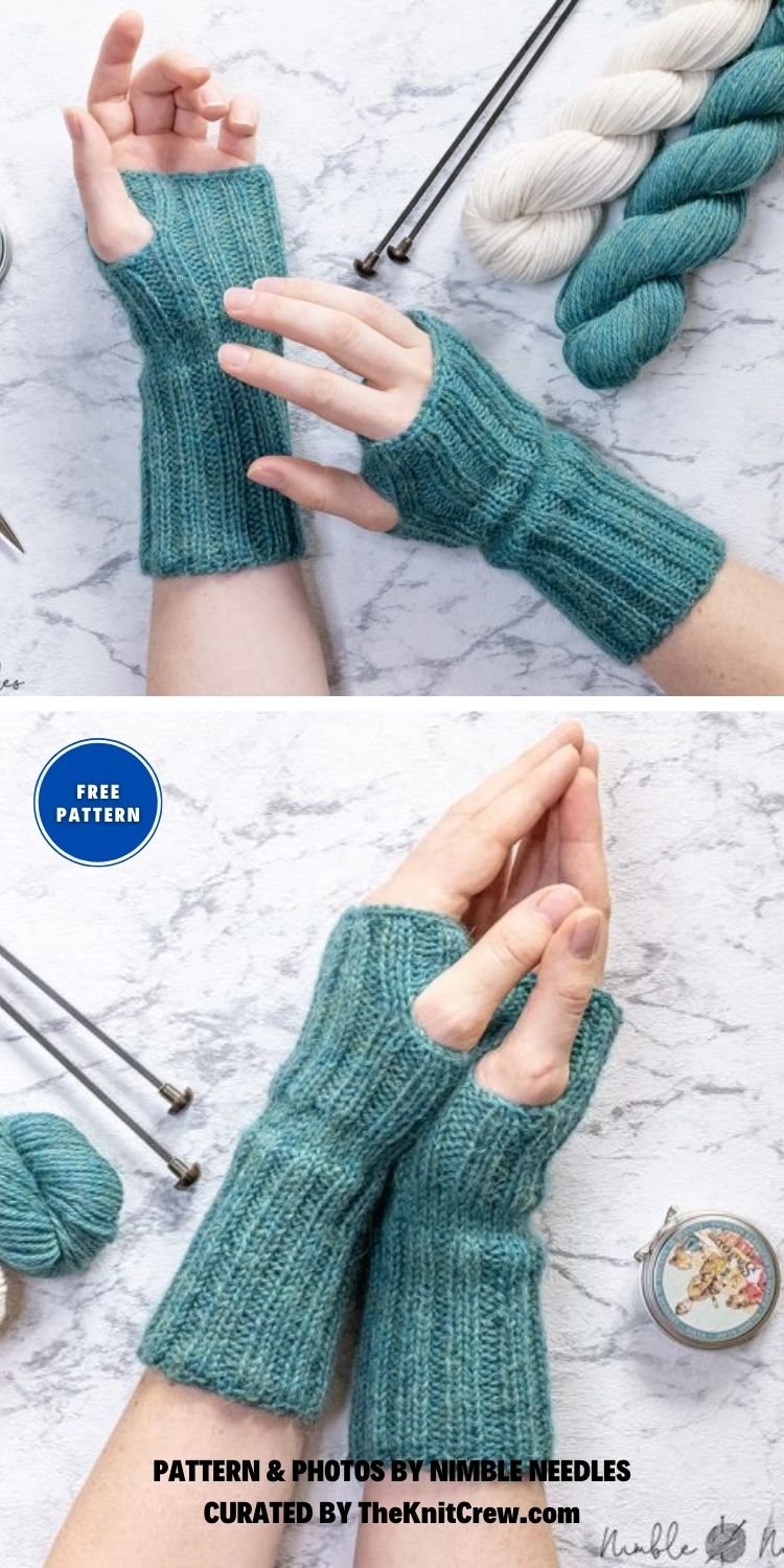 8 Free Knitted Fingerless Gloves Patterns - The Knit Crew