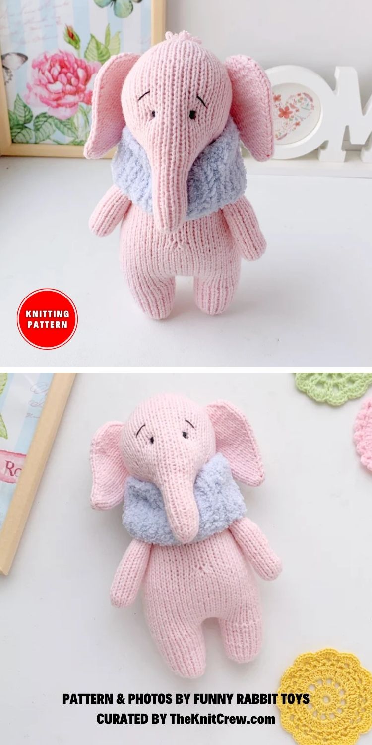 8 Cute Knitted Elephant Toy Patterns - The Knit Crew