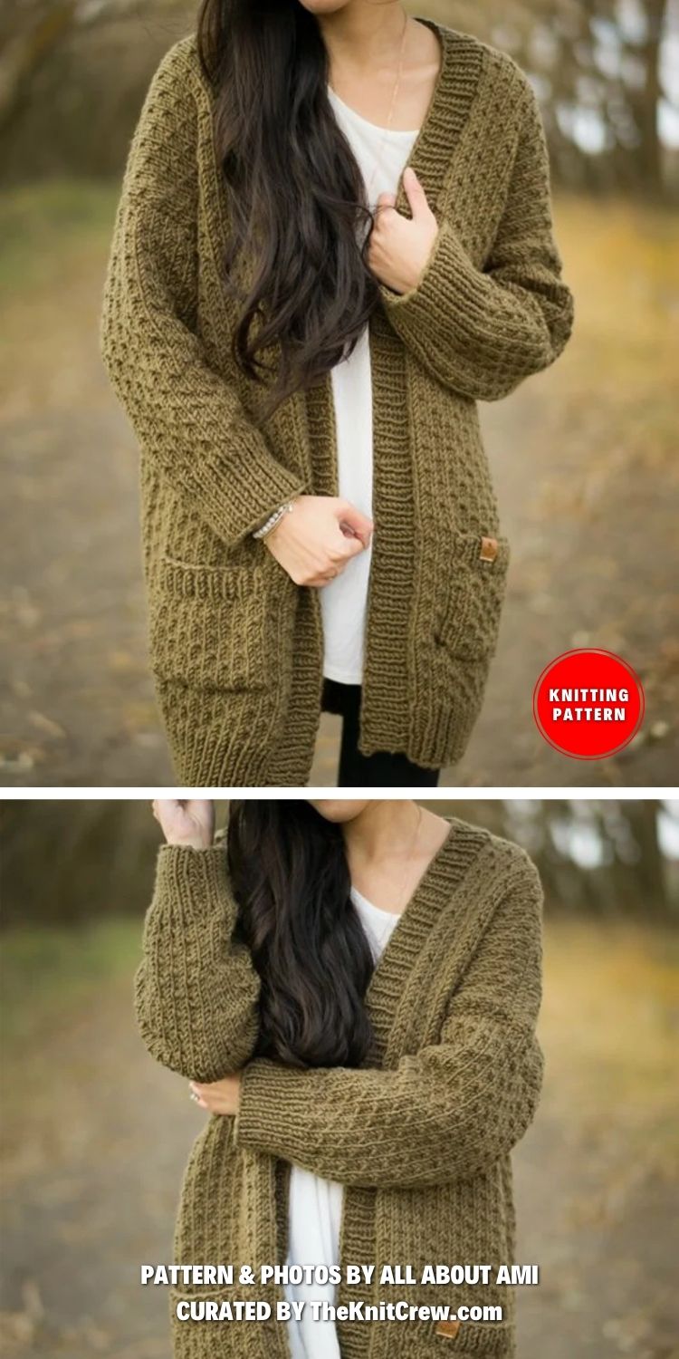 11 Knitted Long Cardigan Patterns For Colder Weather - The Knit Crew