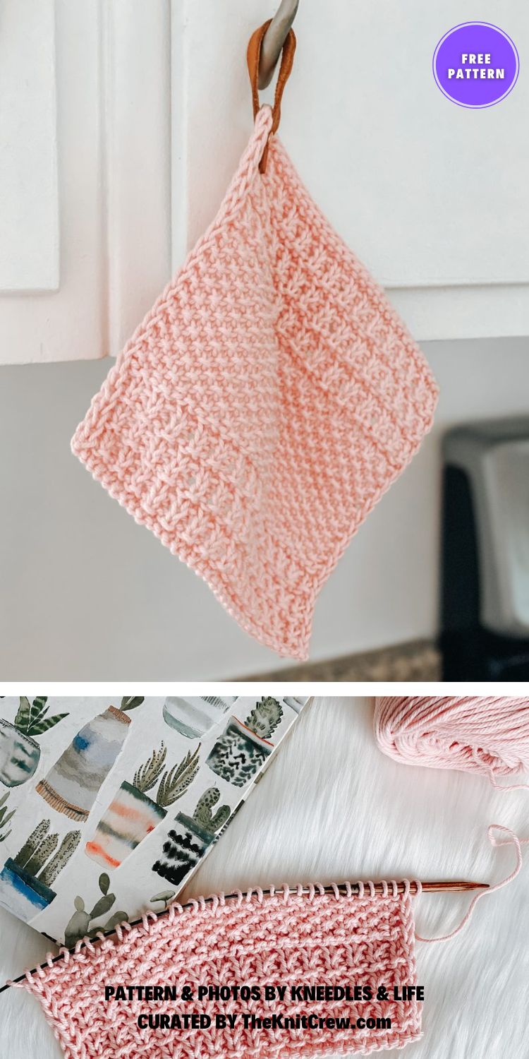 14 Free Knitted Textured Dishcloth Patterns - The Knit Crew