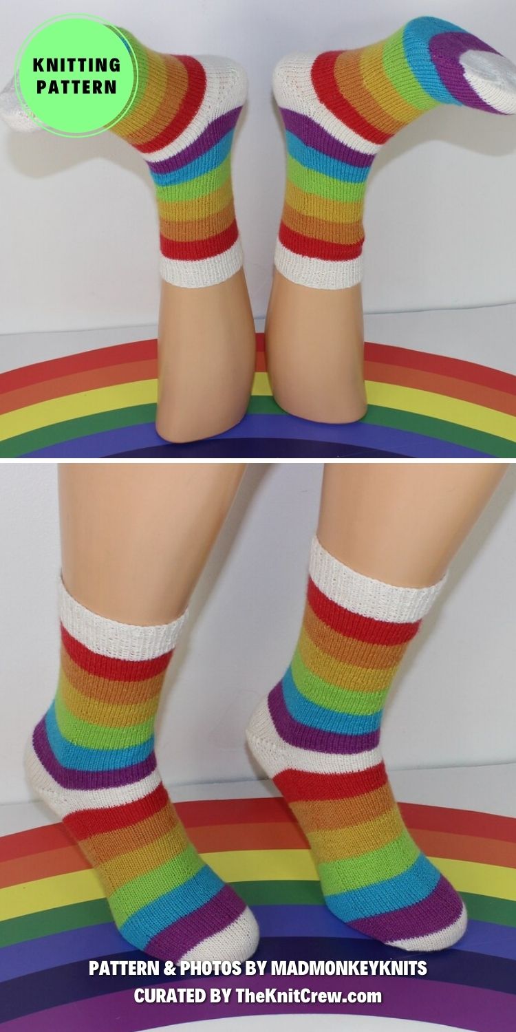 15 Warm Knitted Rainbow Socks Patterns - The Knit Crew