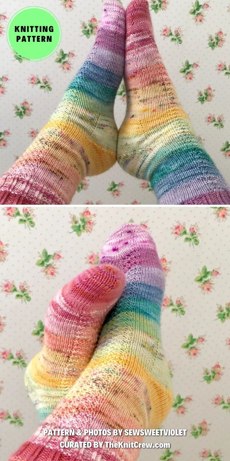 15 Warm Knitted Rainbow Socks Patterns - The Knit Crew