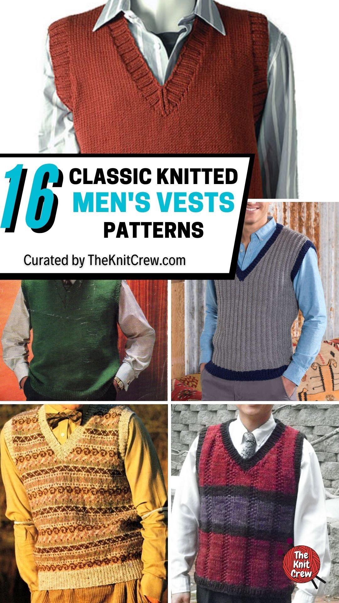 16 Classic Knitted Men's Vest Patterns - The Knit Crew