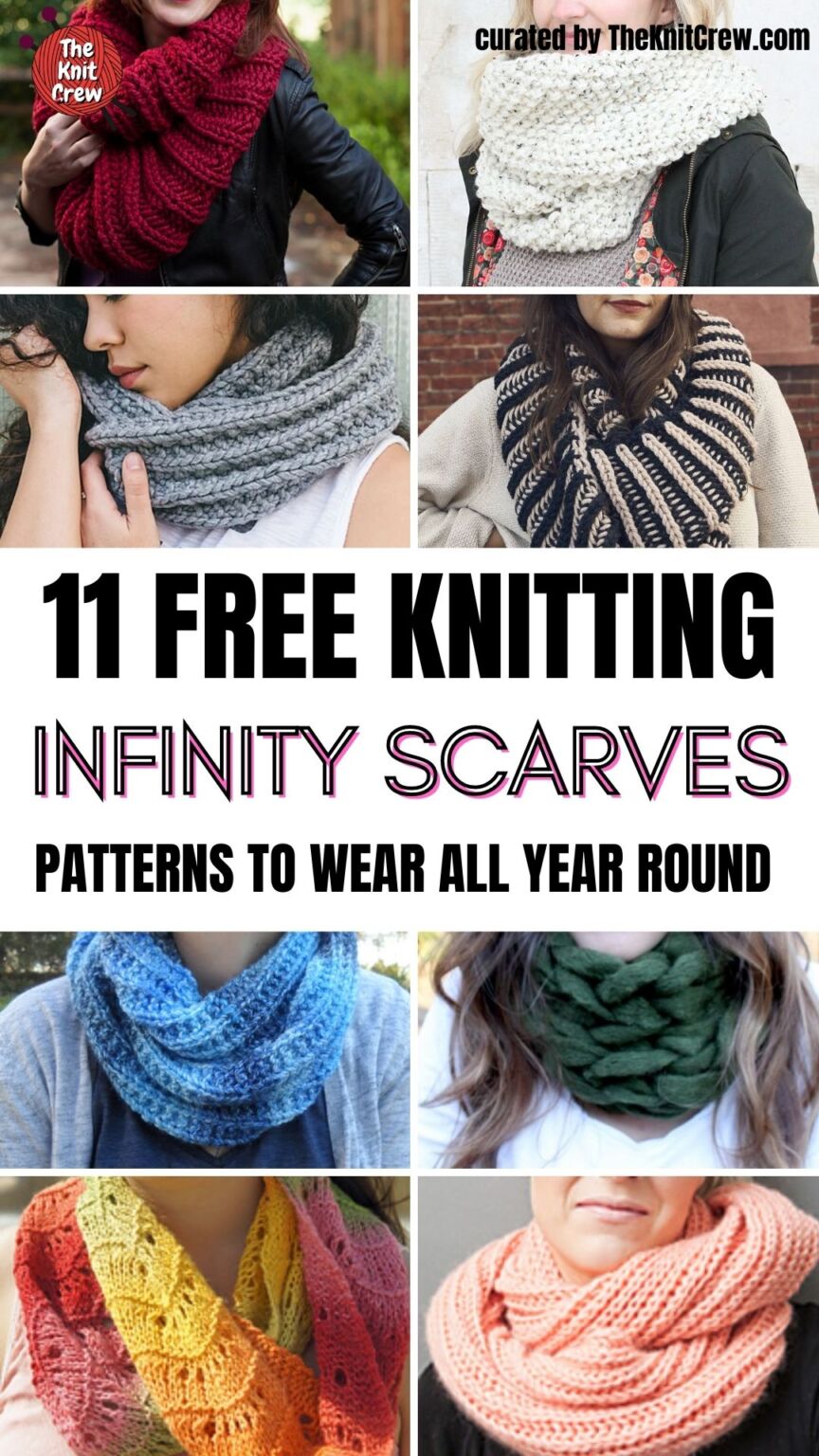 11 Free Knitting Infinity Scarves Patterns To Wear All Year Round - The Knit Crew