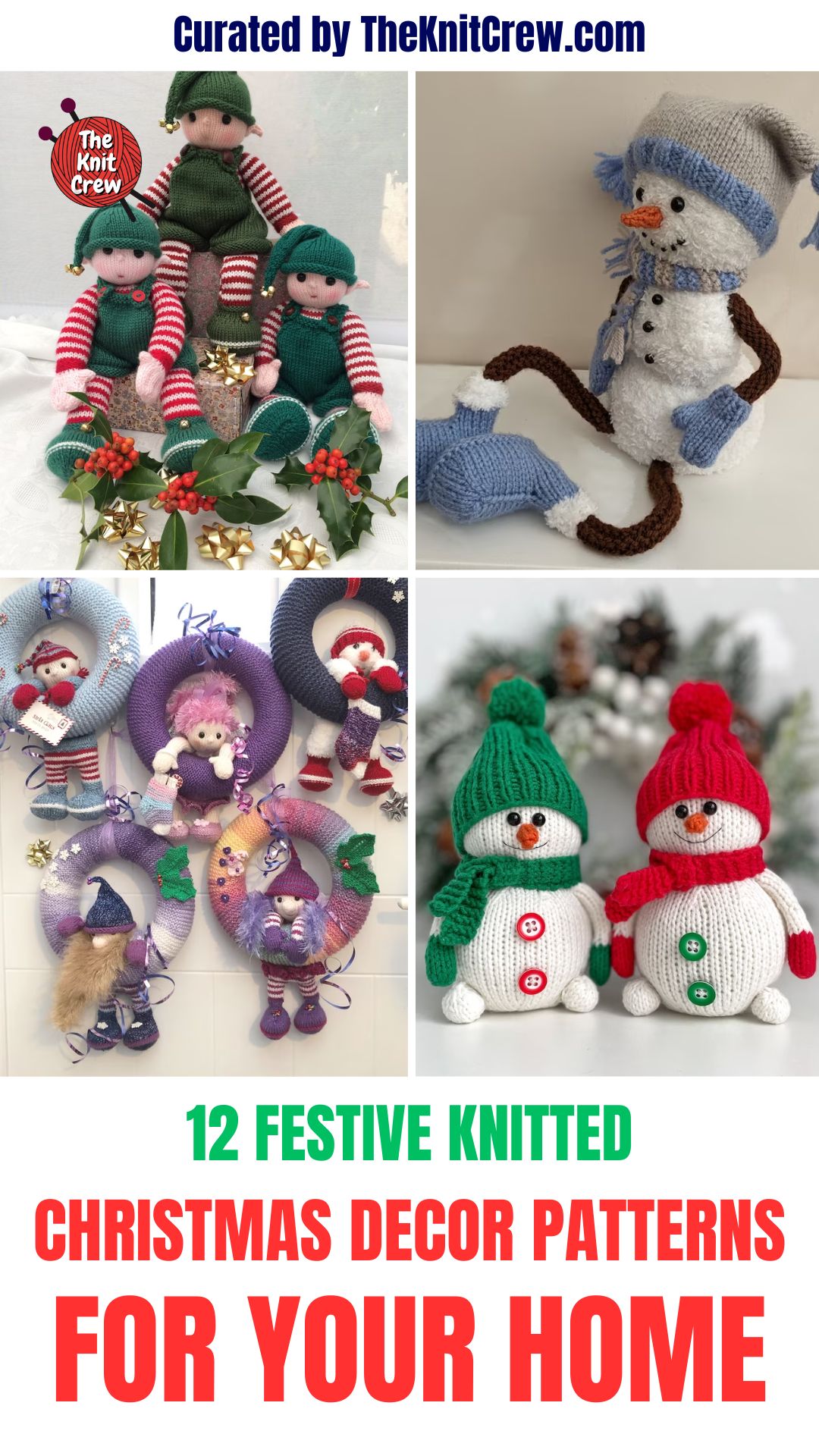 12 Festive Knitted Christmas Decor Patterns For Your Home - The Knit Crew